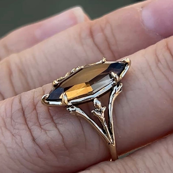 RESERVED FOR MICHELLE- 14k Gold Smoky Quartz Ring – ALLOYD Studio